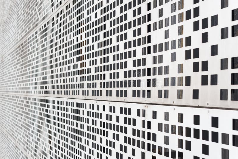 Vanishing Point of View of a Metallic Stucture with Square Holes Stock ...