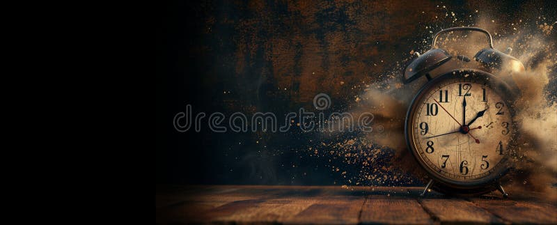 Vanishing Time: Vintage Alarm Clock with Disintegrating Effect: Old ...