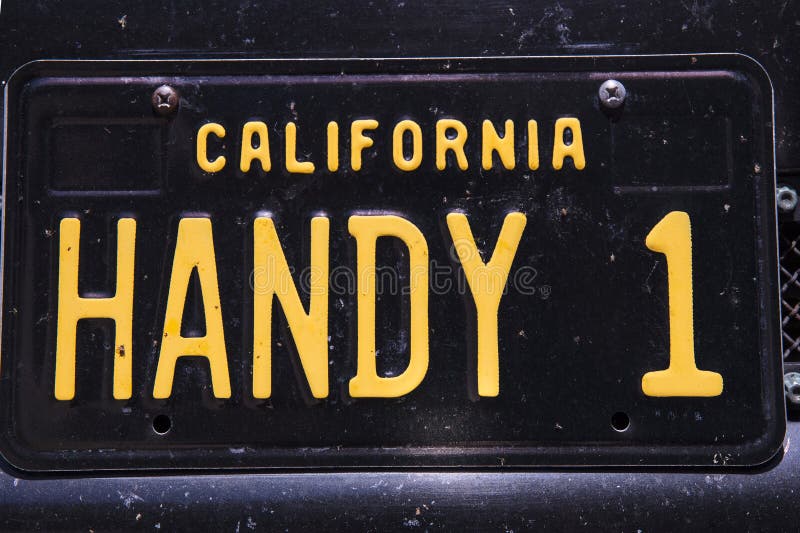 JUNE 11, 2020 - OJAI CA - Vanity License Plate for "Handy 1" - Handyman ...
