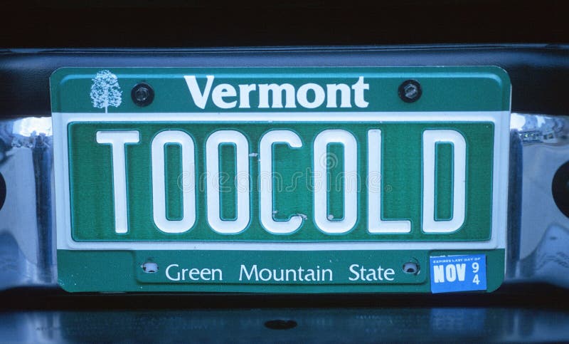 Vanity License Plate - Vermont Editorial Photo - Image of color, plates ...