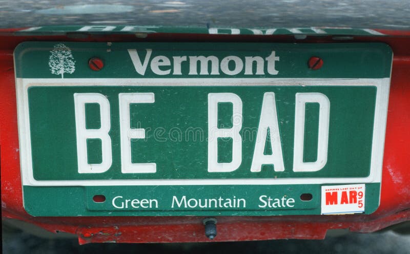 Vanity License Plate - Vermont Editorial Stock Image - Image of evil ...