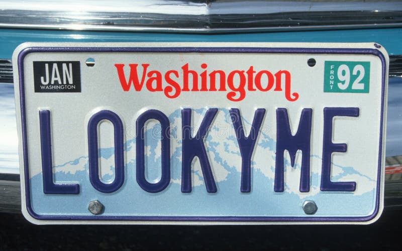 Vanity License Plate - Washington Editorial Stock Photo - Image of ...