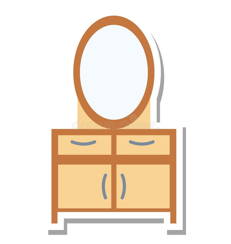 Vanity Table Isolated Vector Icon Editable Special for Beauty and Spa ...