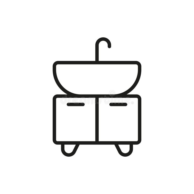 Vanity Unit Bathroom Icon Vector Basic Design Simple and Modern Stock ...