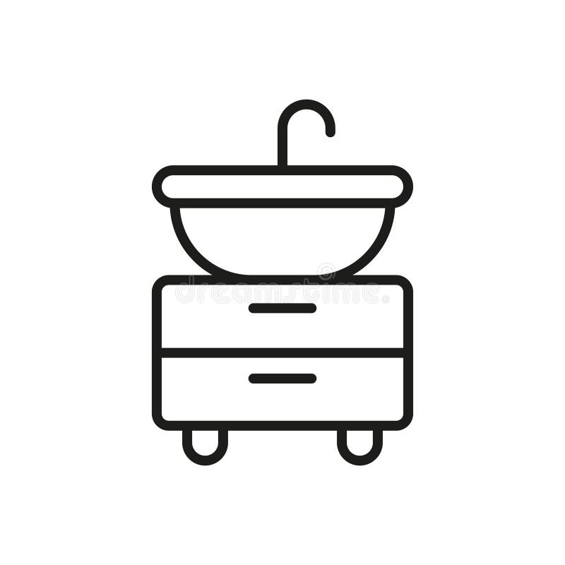 Vanity Unit Bathroom Icon Vector Basic Design Simple and Modern Stock ...