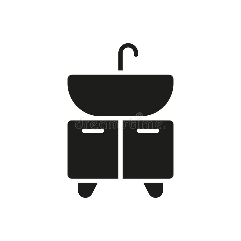 Vanity Unit Bathroom Icon Vector Basic Design Simple and Modern Stock ...
