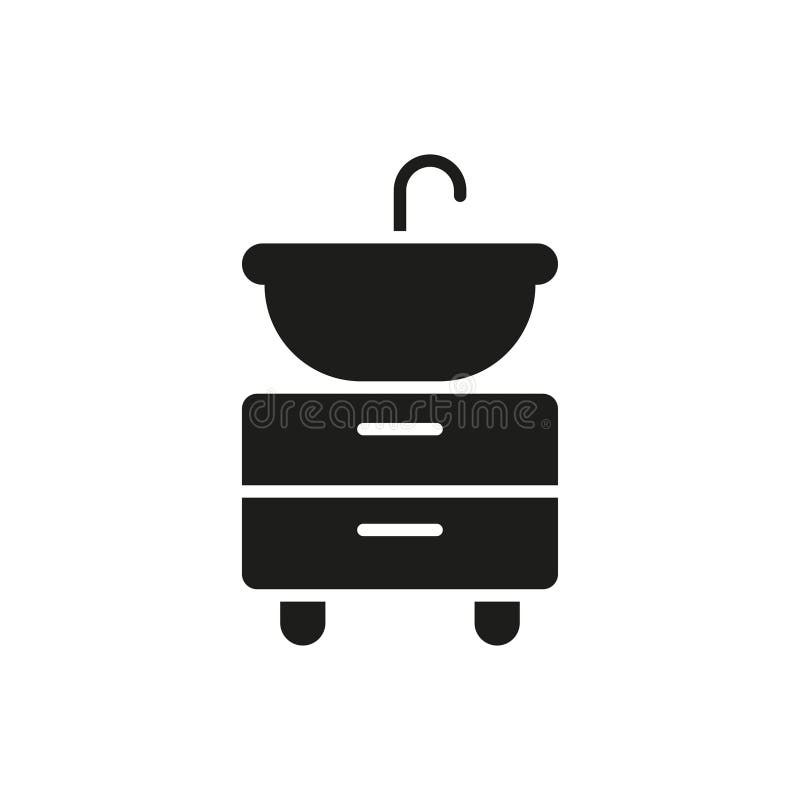 Vanity Unit Bathroom Icon Vector Basic Design Simple and Modern Stock ...
