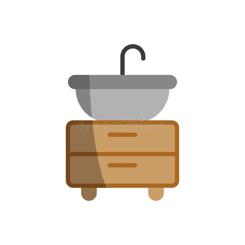 Vanity Unit Bathroom Icon Vector Basic Design Simple and Modern Stock ...