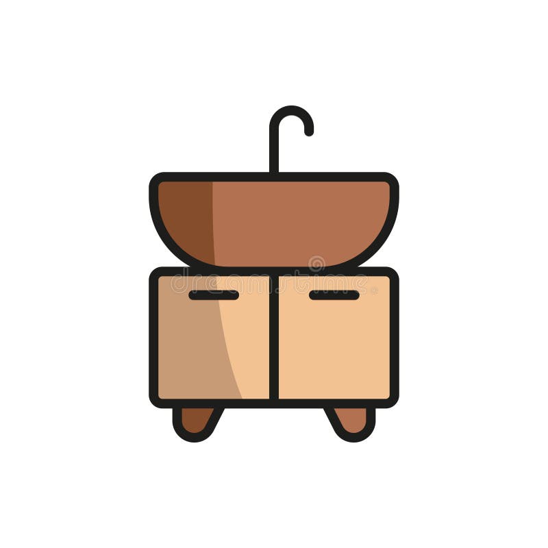 Vanity Unit Bathroom Icon Vector Basic Design Simple and Modern Stock ...
