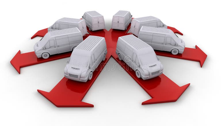 Vans on arrows stock illustration. Illustration of industry - 6999155