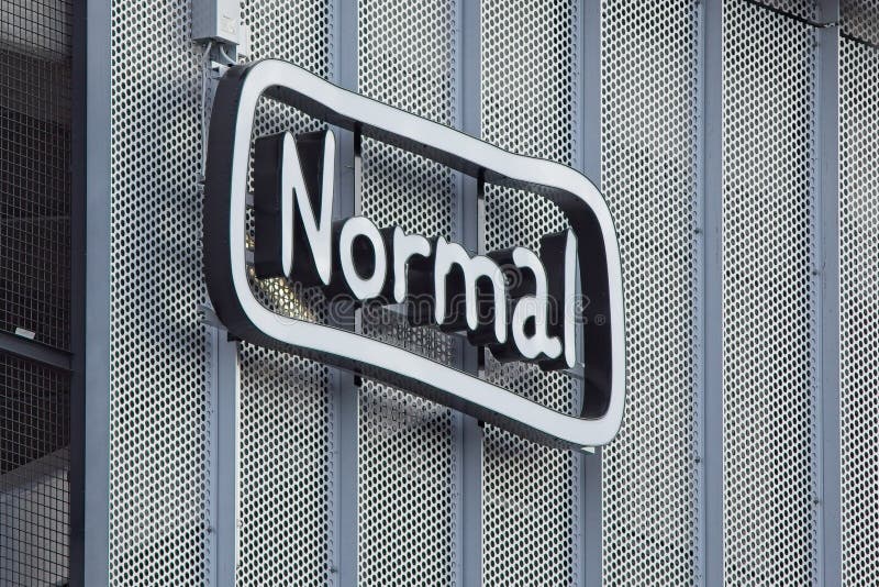 Normal logo sign. editorial stock image. Image of building - 344754754
