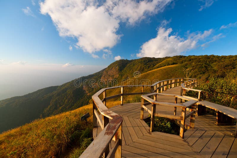 Vantage Point on Mount Inthanon. in Northern Thai. Stock Photo - Image ...