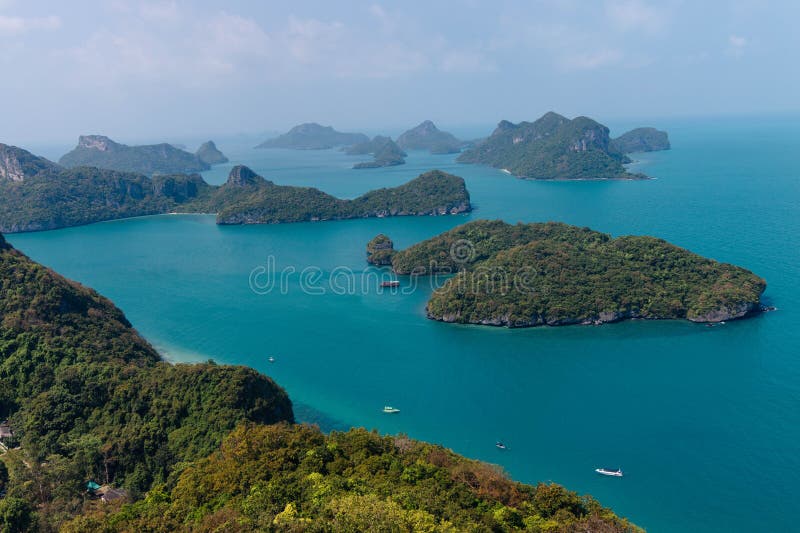 Vantage Point Reveals a Cluster of Lush Islands Surrounded by Azure ...