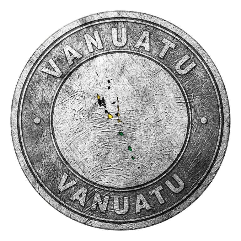 Vanuatu Flag Button with Map Stock Illustration - Illustration of ...