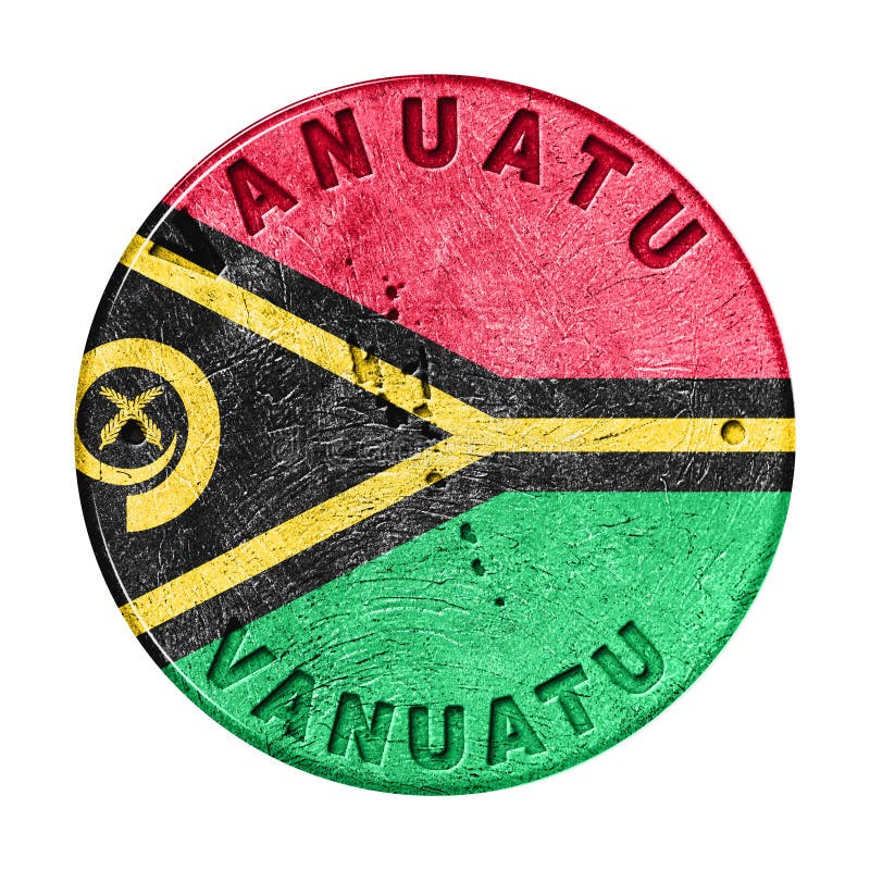 Vanuatu Flag Button with Map Stock Illustration - Illustration of black ...