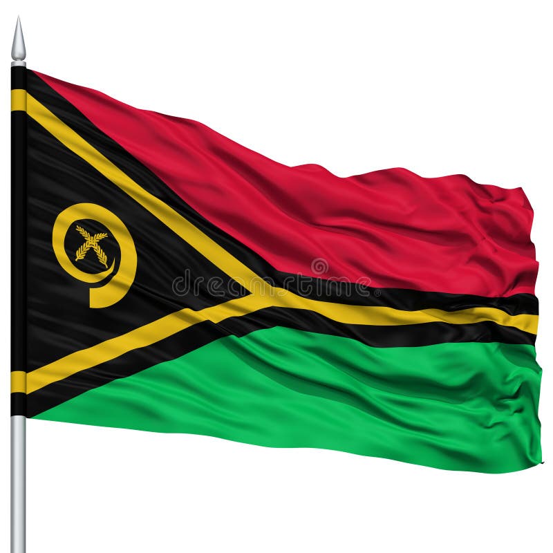 Vanuatu Flag on Flagpole stock photo. Image of flying - 91178608