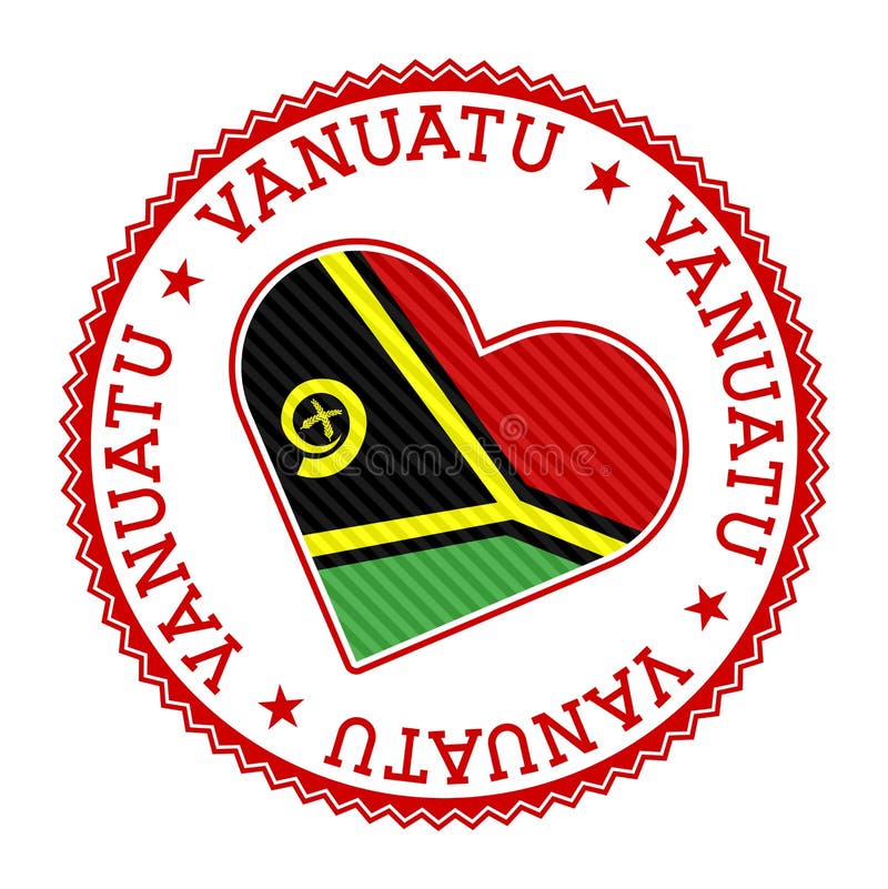 Vanuatu heart badge. stock vector. Illustration of nation - 263343528