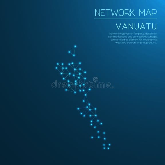 Vanuatu network map. stock vector. Illustration of line - 103019507