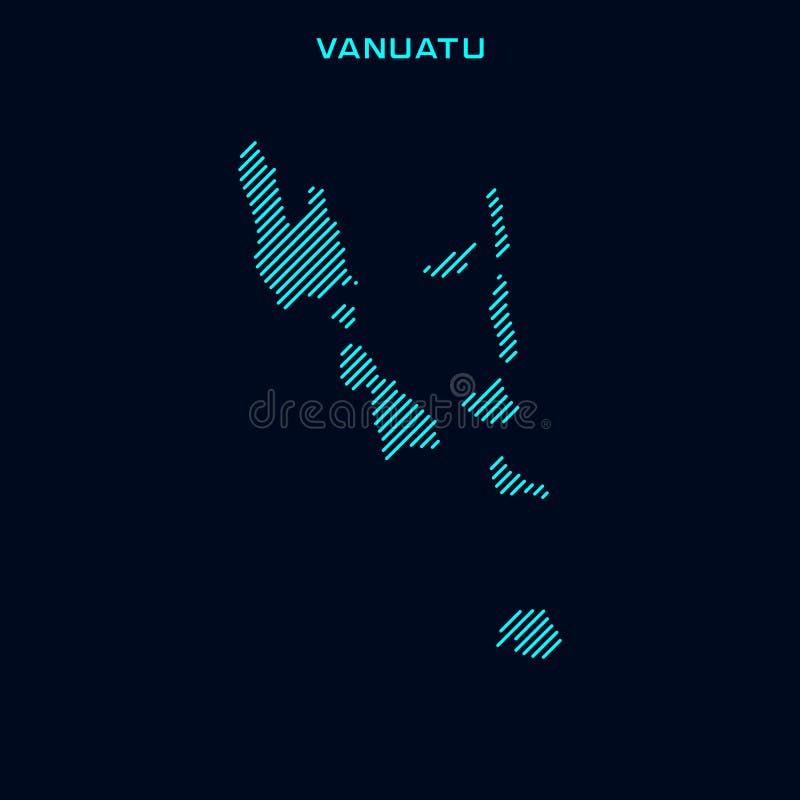 Vanuatu Striped Map Vector Design Template with Blue Background. Stock ...