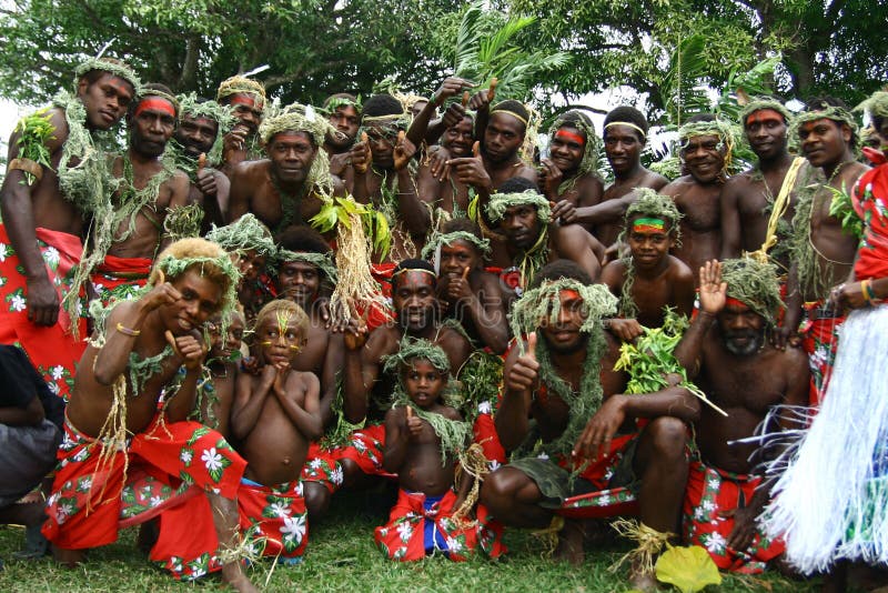 Vanuatu Tribal Village Family Editorial Stock Photo - Image of female ...