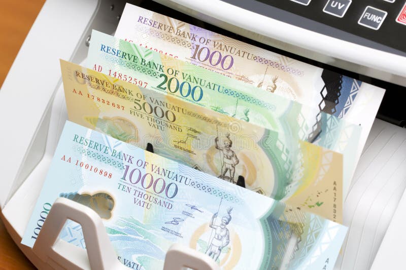 Vanuatu Vatu in the Counting Machine Stock Photo - Image of vatu ...
