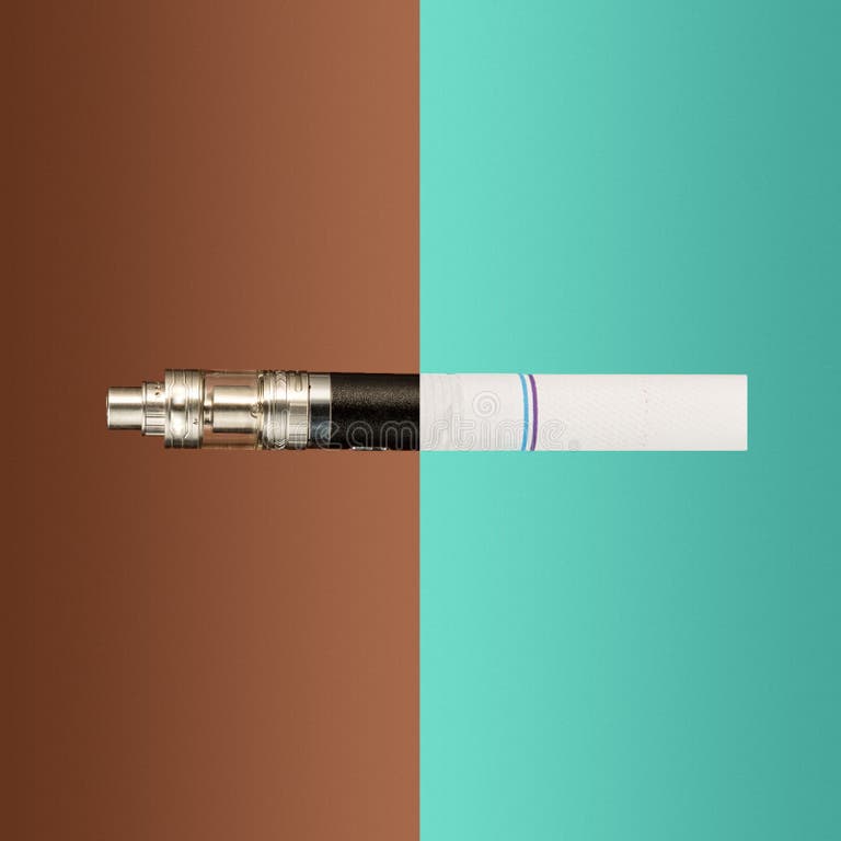 The Vape and Cigarettes. Collage Stock Photo - Image of gadget, drip ...