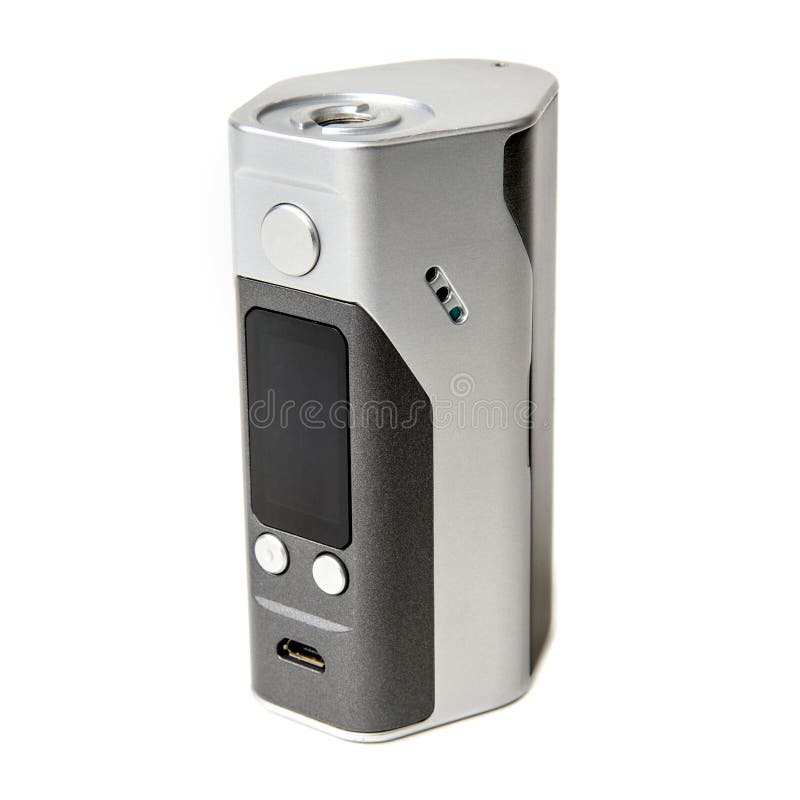 Vape. E-cigarette Vaping Box Mod Isolated. RDA. Rebuildable Dripping ...