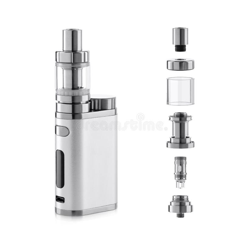 Vape Electronic Cigarette with Atomizer Components Stock Image - Image ...