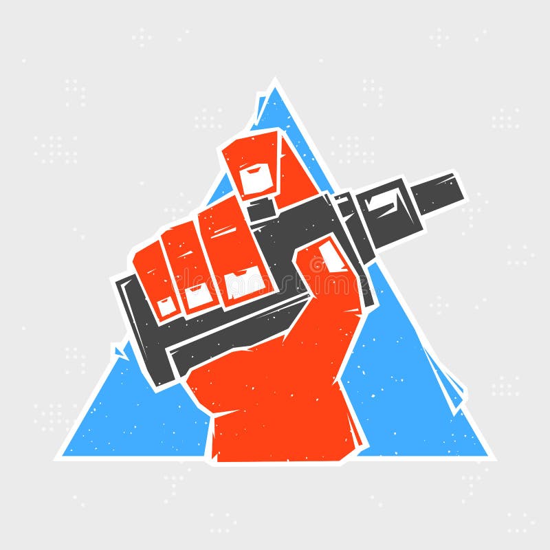 Vape Hand in Triangle Grunge Style Vector Illustration Stock Vector ...