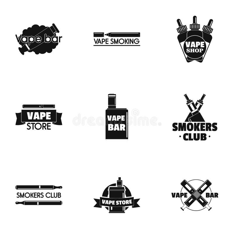 Vape Logo Set, Simple Style Stock Vector - Illustration of atomizer ...