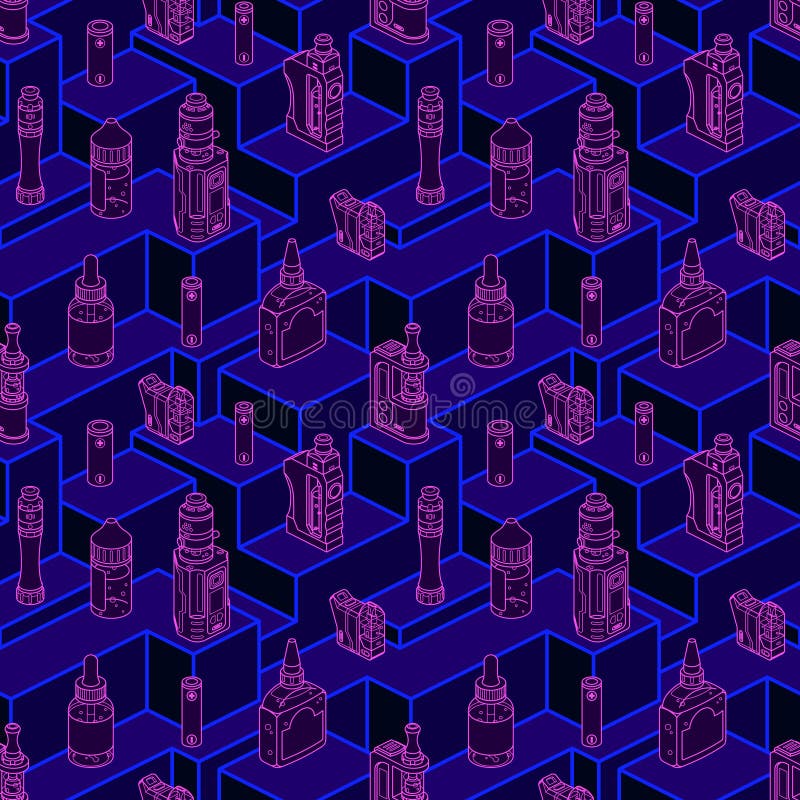 Vape Pattern Seamless Tile Texture Isometric Stock Vector ...