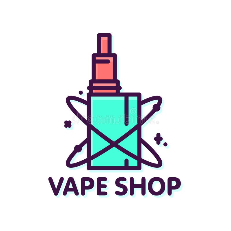 Vape Shop Graphic Style Isolated Vector Logo Template Stock Vector ...