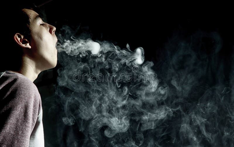 Vape Trick Jellyfish On Black Background Close Up Stock Photo - Image ...