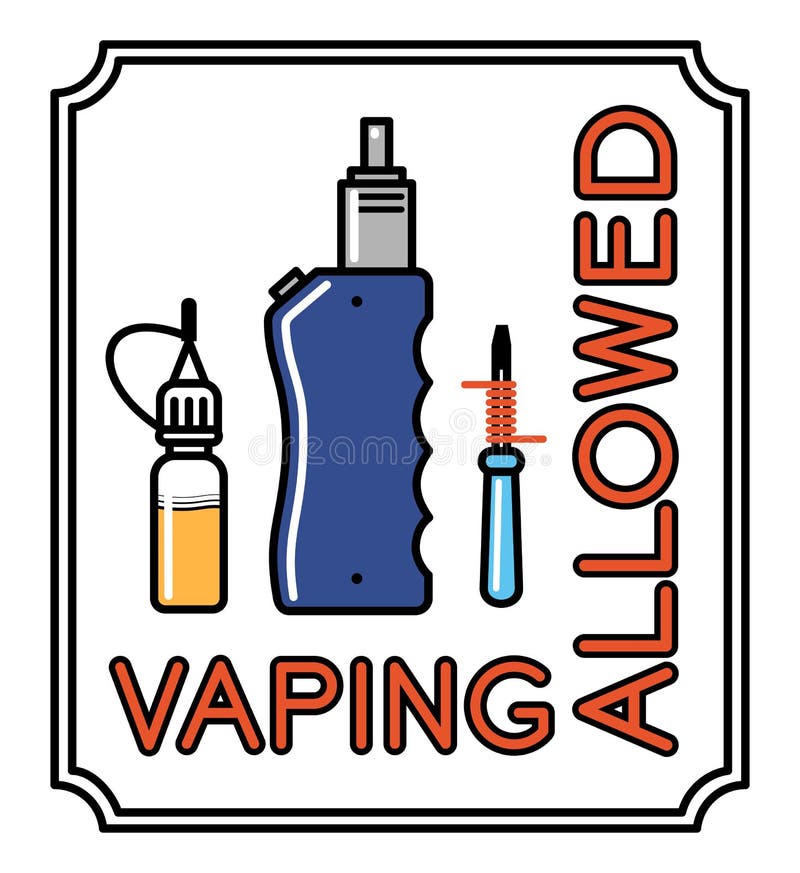 Vape Vector Banner with Text Vaping Allowed Stock Vector - Illustration ...