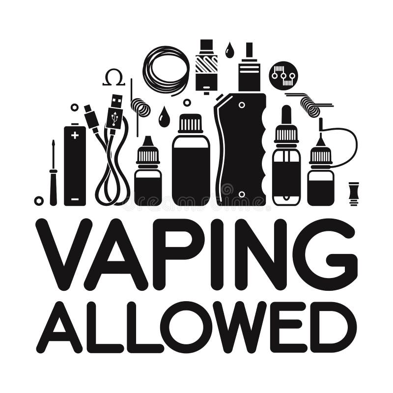 NO VAPING ALLOWED Sign. Flat Icon in Red Circle Stock Vector ...