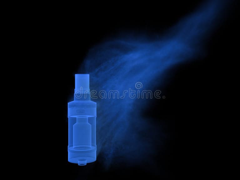 Vaping Atomizer, Blue Color Smoke Styled Render Stock Illustration ...