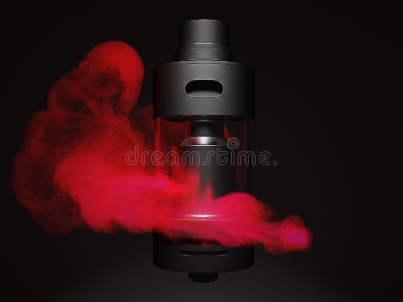 Vaping Atomizer with Colored Redvape. 3d Render Stock Illustration ...