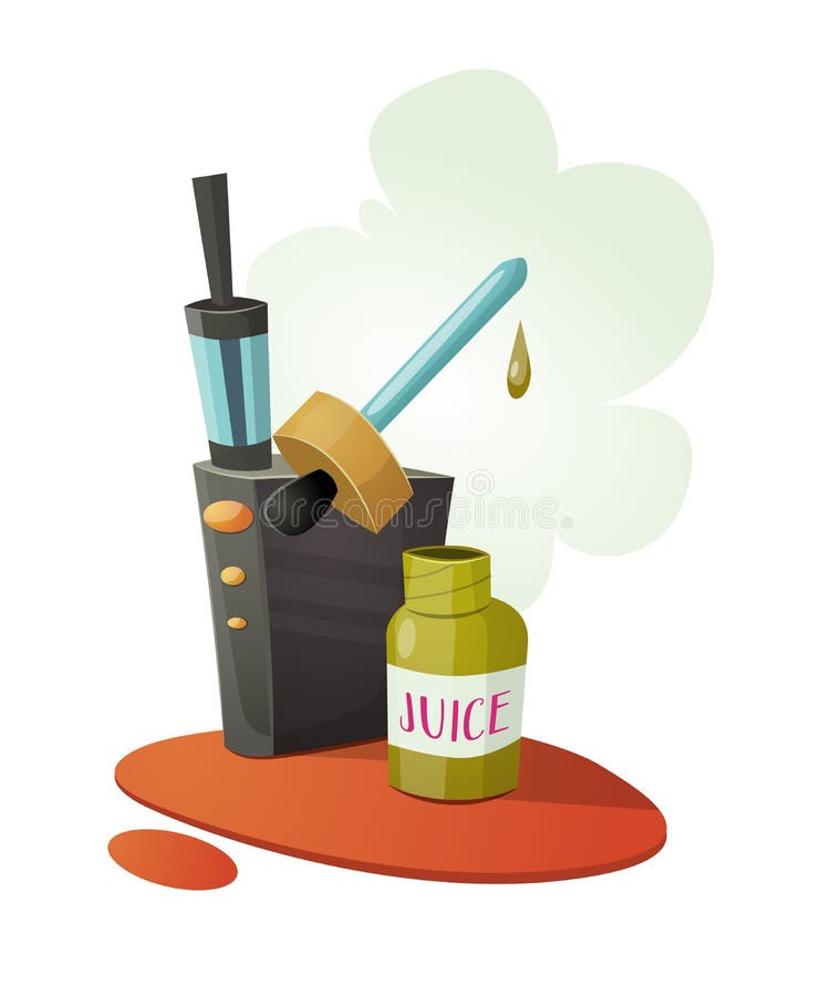 Cartoon Boy Vaping with Isolated Background Stock Vector - Illustration ...