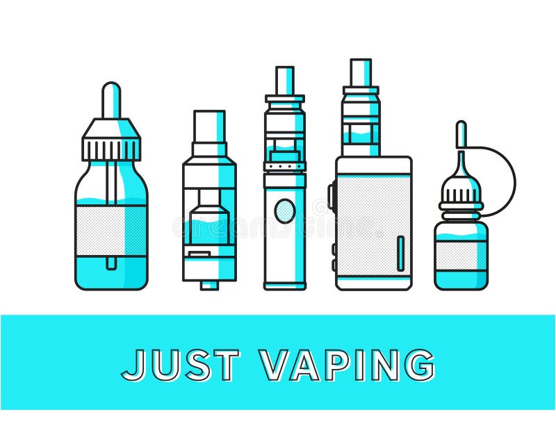 Vaping Devices and Accessories Icon Set Stock Vector - Illustration of ...