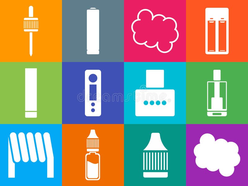 Vaping icons set stock vector. Illustration of green - 66878792