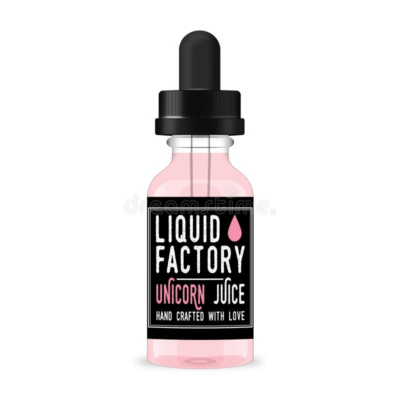 Vaping pink liquid juice stock illustration. Illustration of nicotine ...