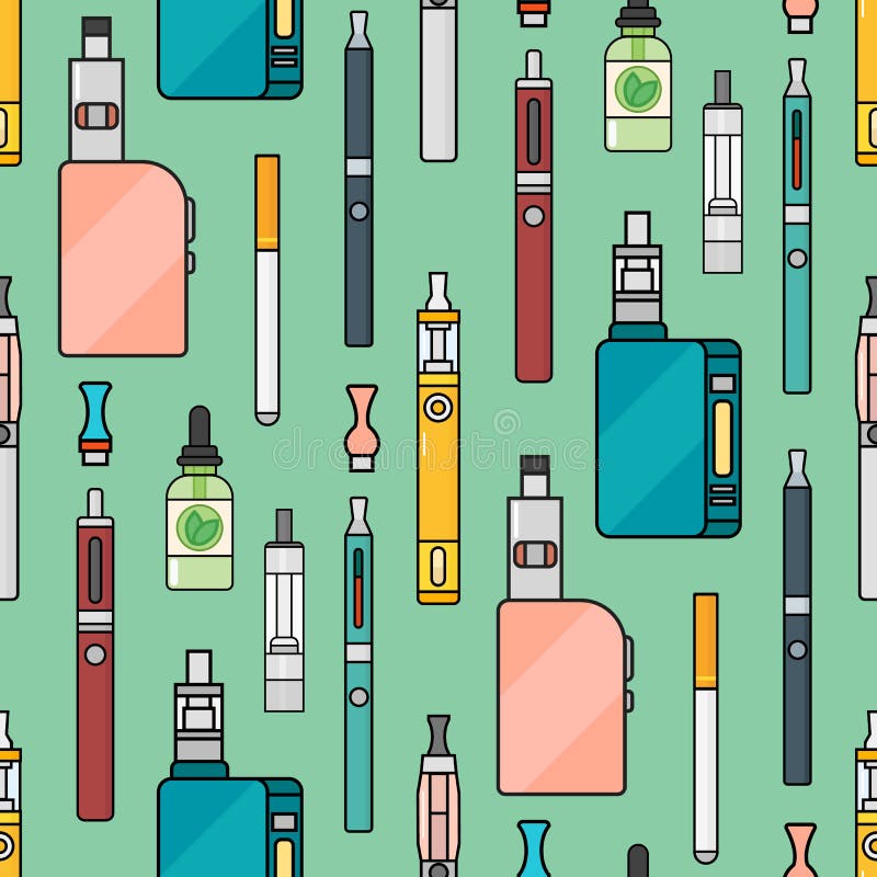 Vaping Seamless Pattern Vector. Stock Vector - Illustration of atomizer ...