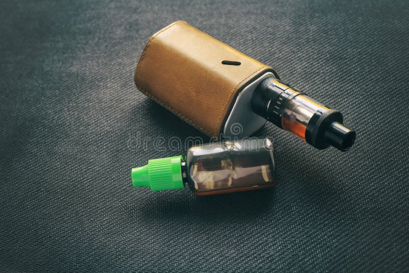 Vaping Things. E-cigarette and E-liquid with Nicotine. Stock Image ...