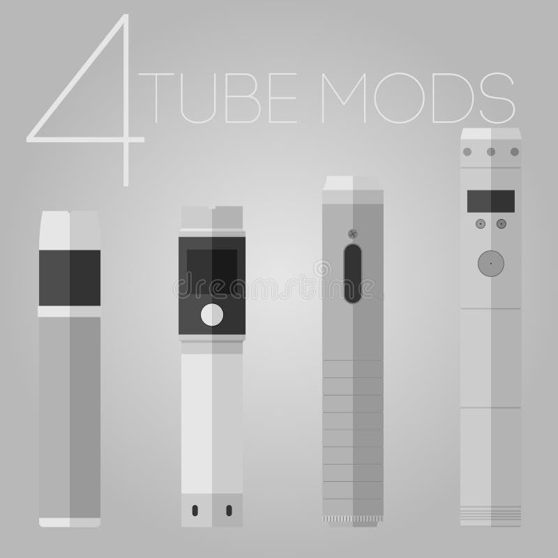 4 vaping tube mods set stock vector. Illustration of connector - 67519361