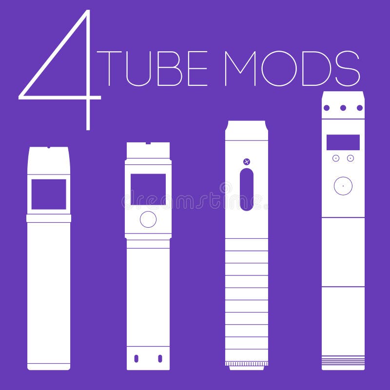 4 vaping tube mods set stock vector. Illustration of vaping - 67482592