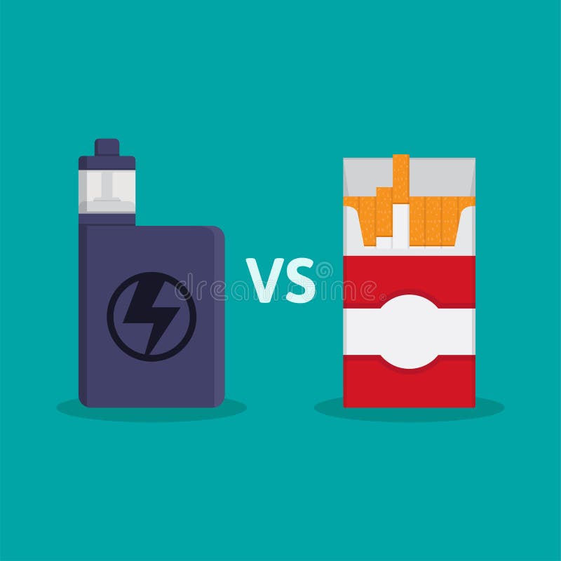 Vaping Versus Cigarette Flat Design Stock Vector - Illustration of ...