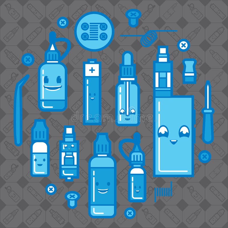 Vapor emoticon set stock vector. Illustration of cigarette - 277499398