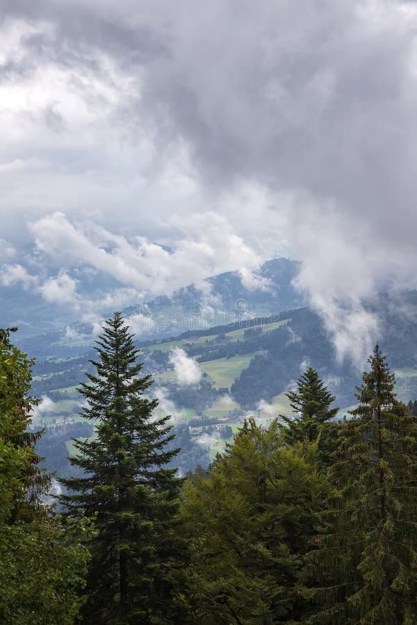 Vapor Over the Mountain. Vertical View Stock Image - Image of rain ...