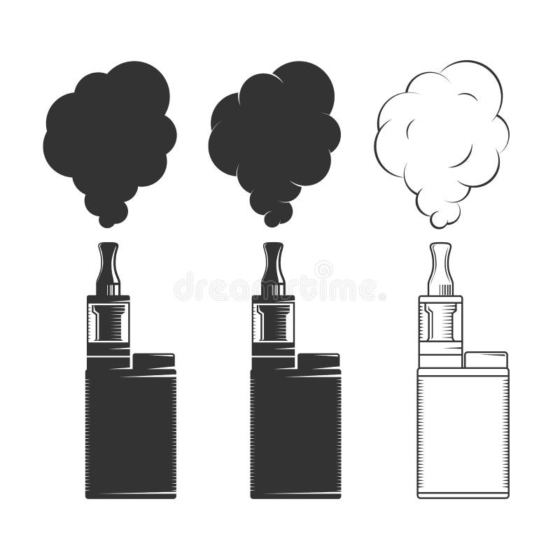 Icons Vape. Hand Graphics. Silhouette. Texture. Stock Vector ...