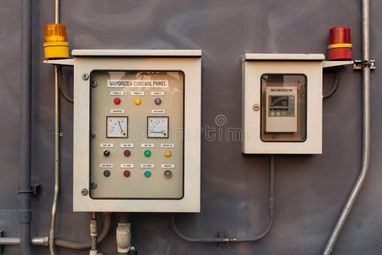 Vaporizer Control Panel and Gas Leak Detector Control Panel Stock Image ...